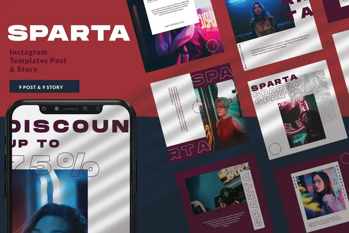 Sparta Instagram Template Graphics - YouWorkForThem