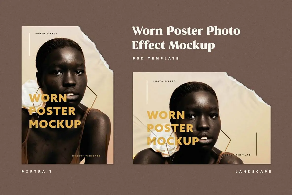 Ripped Paper Poster Mockup Set Graphics - YouWorkForThem