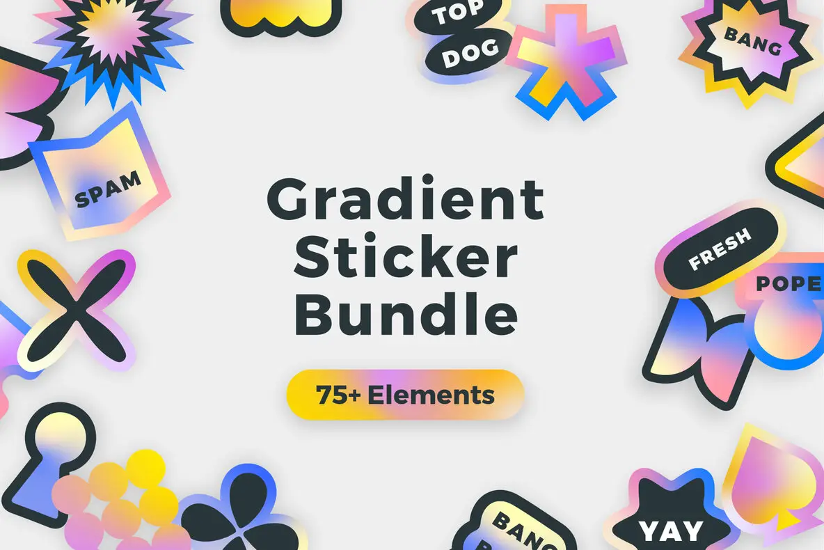 Gradient Sticker Bundle Graphics - YouWorkForThem