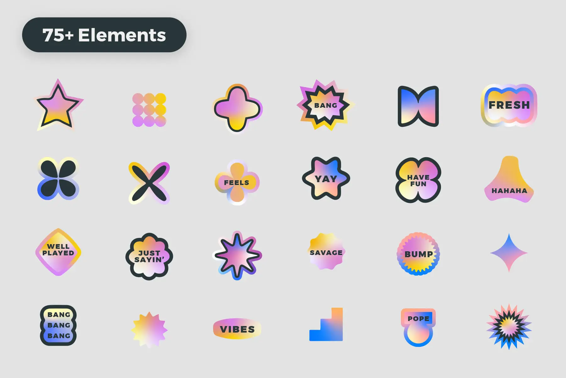 Gradient Sticker Bundle Graphics - YouWorkForThem