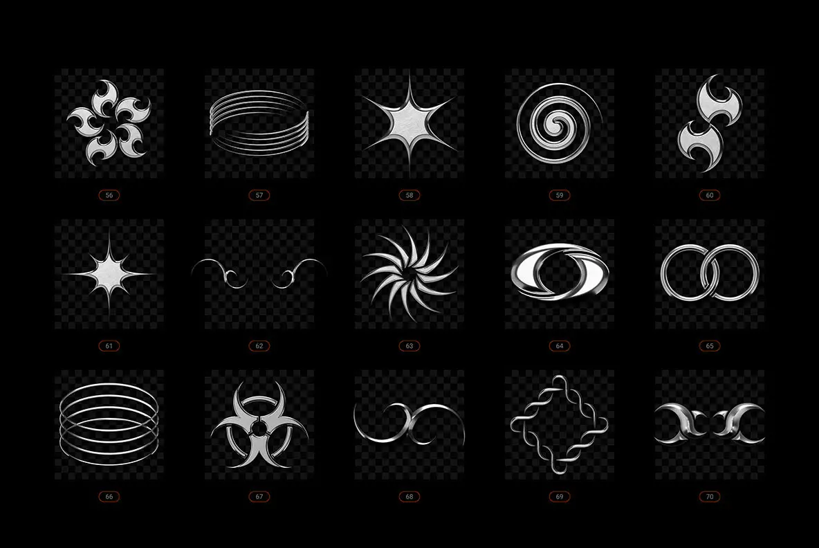 Chrome Vector Abstract Shapes Bundle Objects - YouWorkForThem