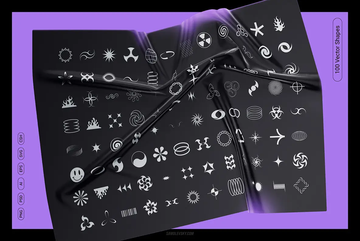 Chrome Vector Abstract Shapes Bundle Objects - YouWorkForThem