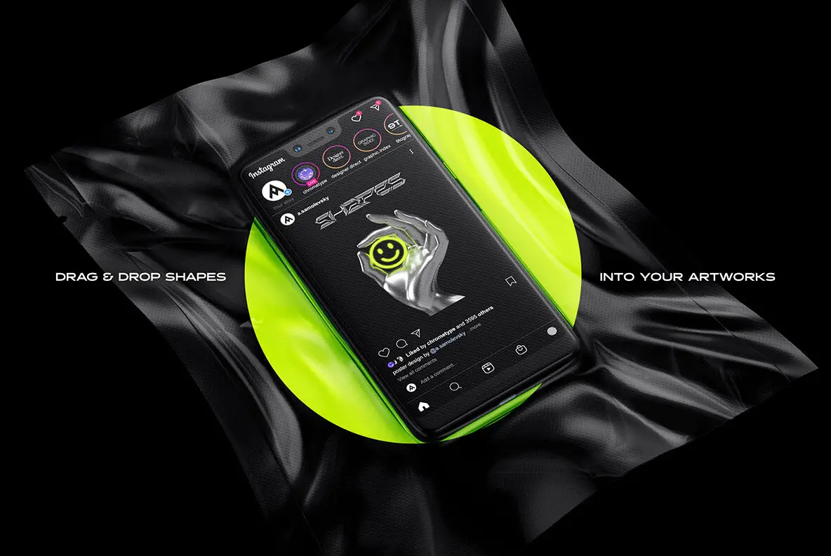 Acid Chrome Abstract Shapes Bundle Graphics - YouWorkForThem