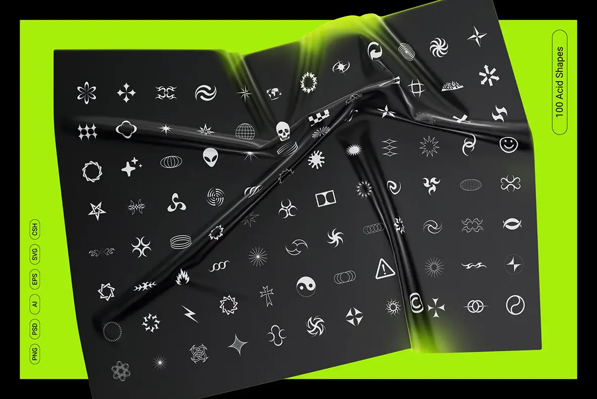 Acid Chrome Abstract Shapes Bundle Graphics - YouWorkForThem