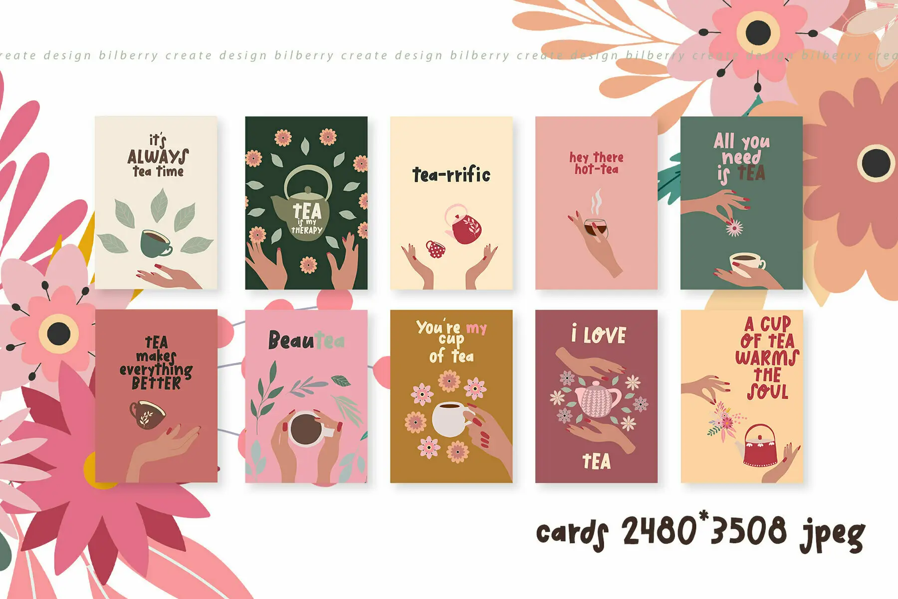 Tea Lover Art Set Graphics - YouWorkForThem