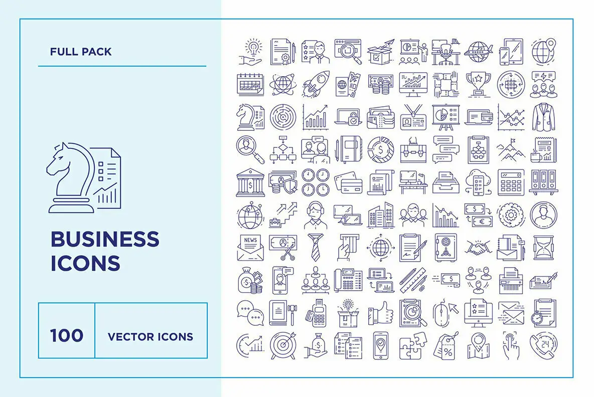 Modern Business Icon Set Graphics - YouWorkForThem