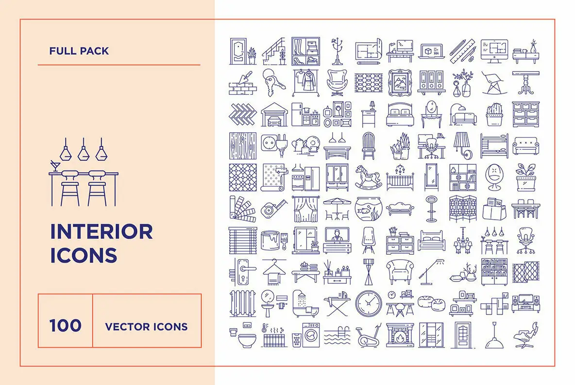 Interior Design Icon Set Graphics - YouWorkForThem