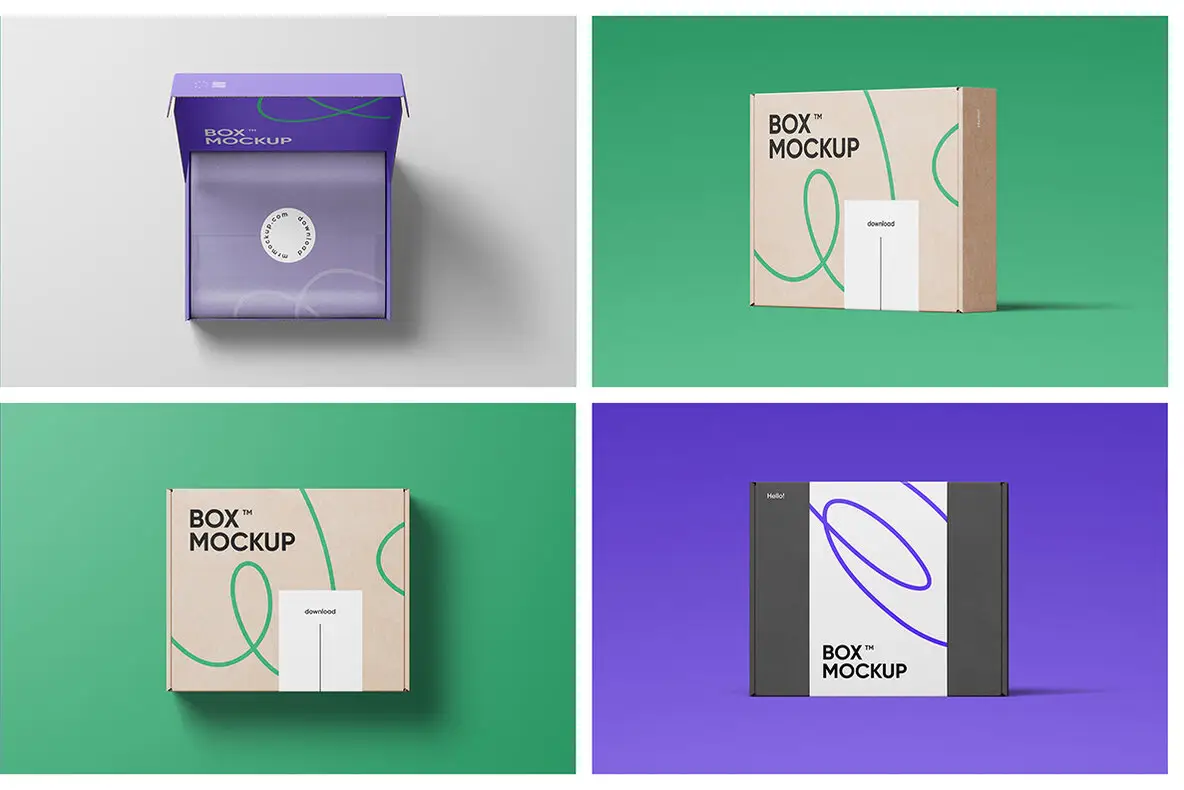 Box Mockups Bundle - Mailing Box Graphics - YouWorkForThem