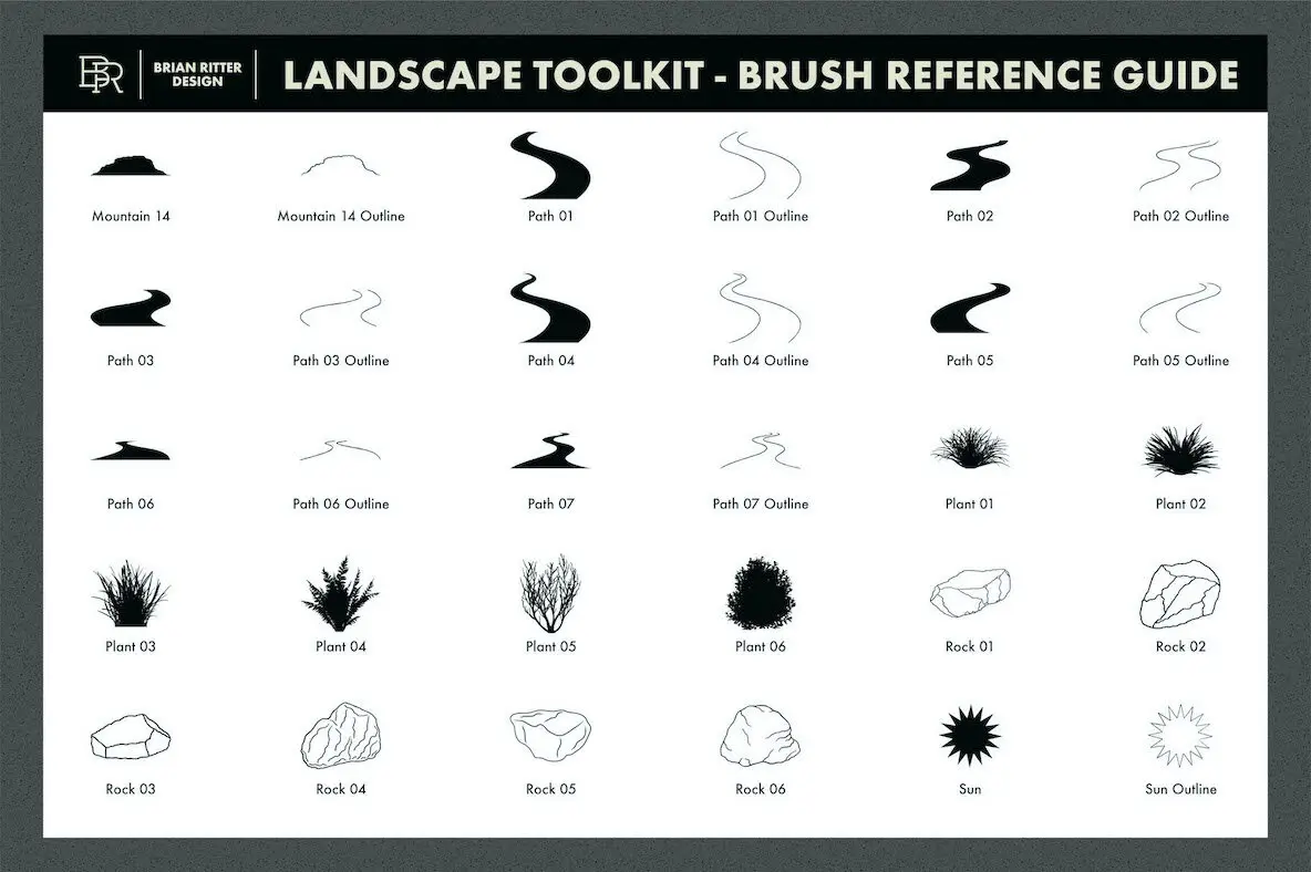 Landscape Toolkit for Procreate - YouWorkForThem