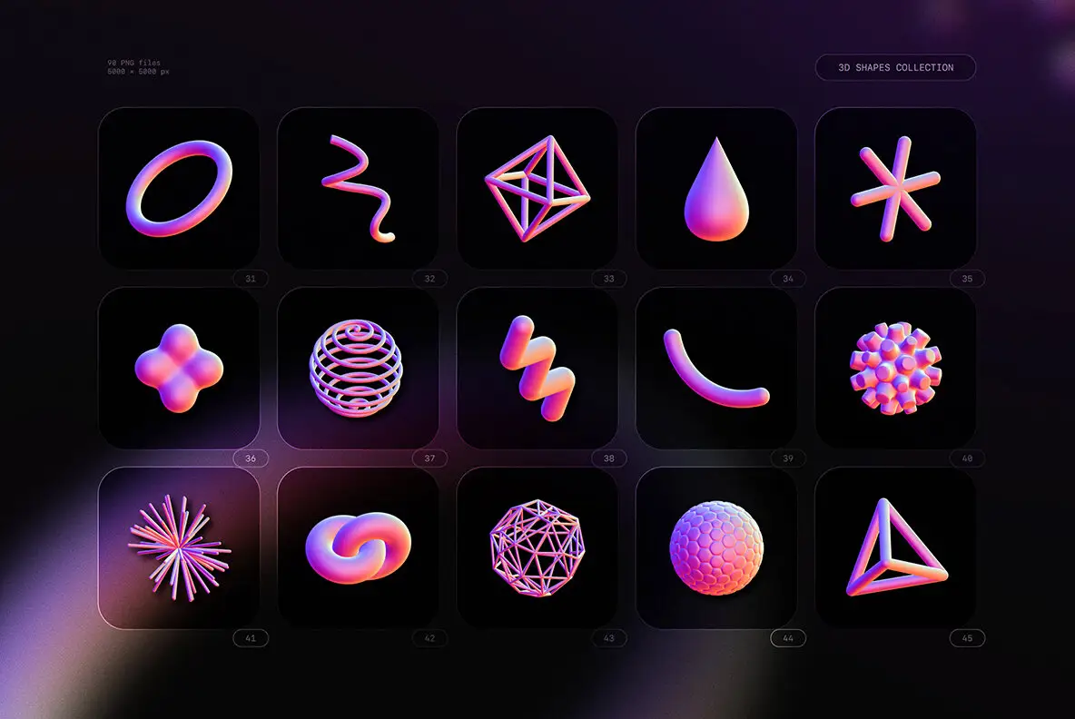 3D Shapes Collection Graphics - YouWorkForThem