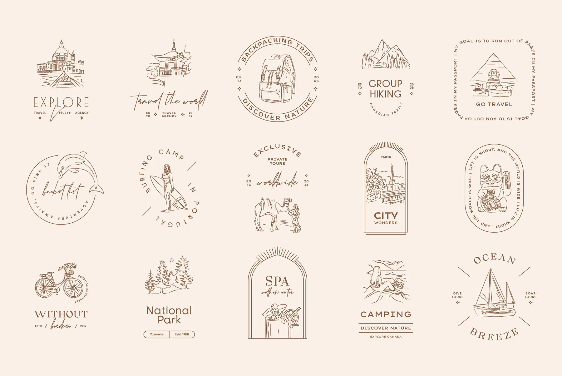 Travel Logo Kit Logos - YouWorkForThem