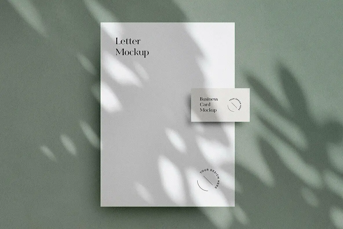 US Letter Business Card Mockup Graphics - YouWorkForThem