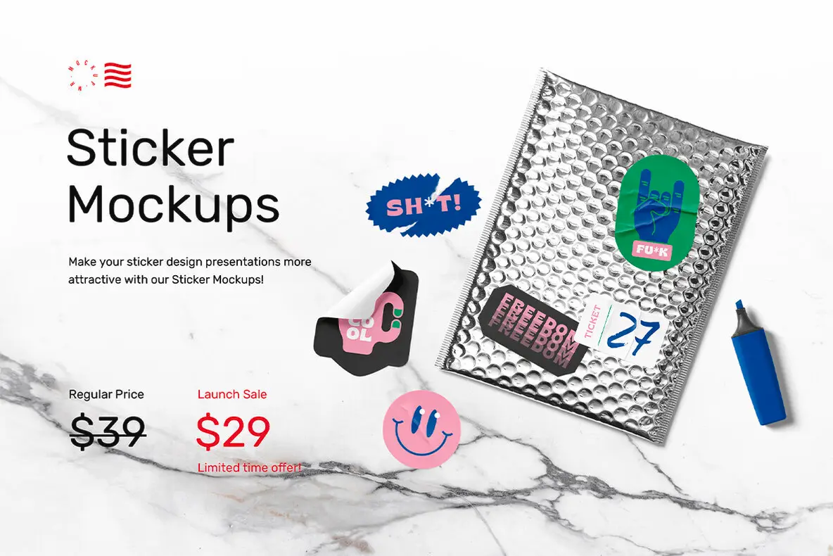 Sticker Mockups - Shape Generator Graphics - YouWorkForThem