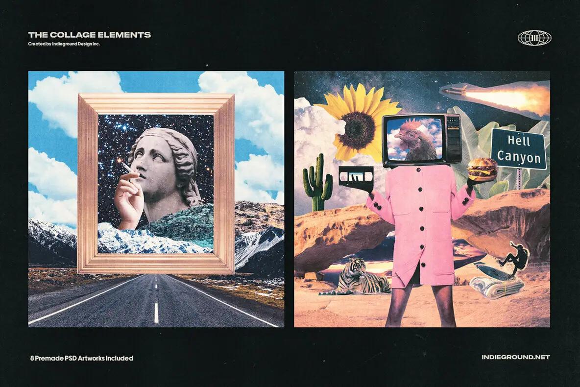 Collage Elements Illustrations - YouWorkForThem