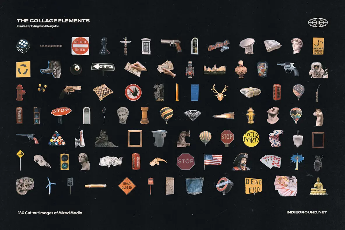 Collage Elements Illustrations - YouWorkForThem