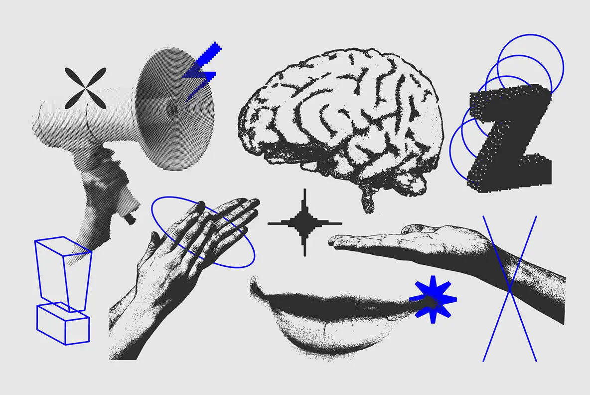 129 Vector Halftone Bitmap Shapes Graphics - YouWorkForThem