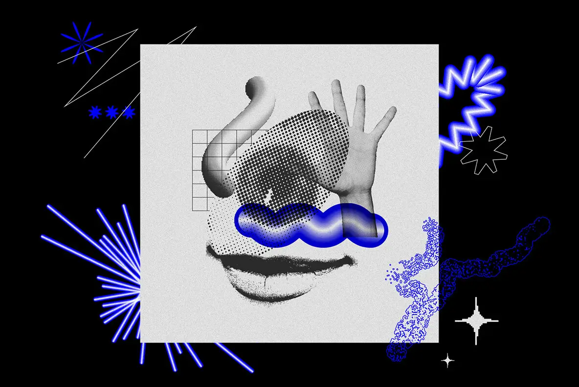 129 Vector Halftone Bitmap Shapes Graphics - YouWorkForThem