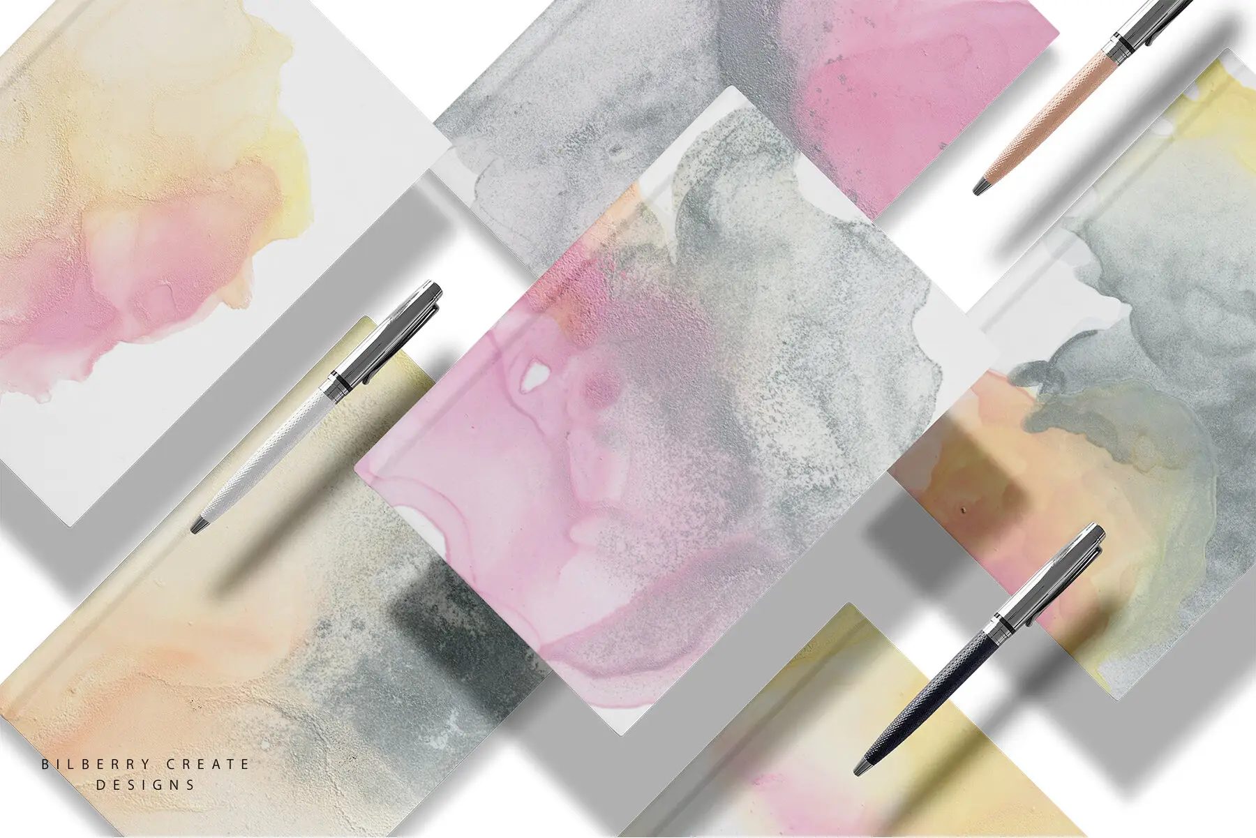 Pink Grey Ink Texture Collection Graphics - YouWorkForThem