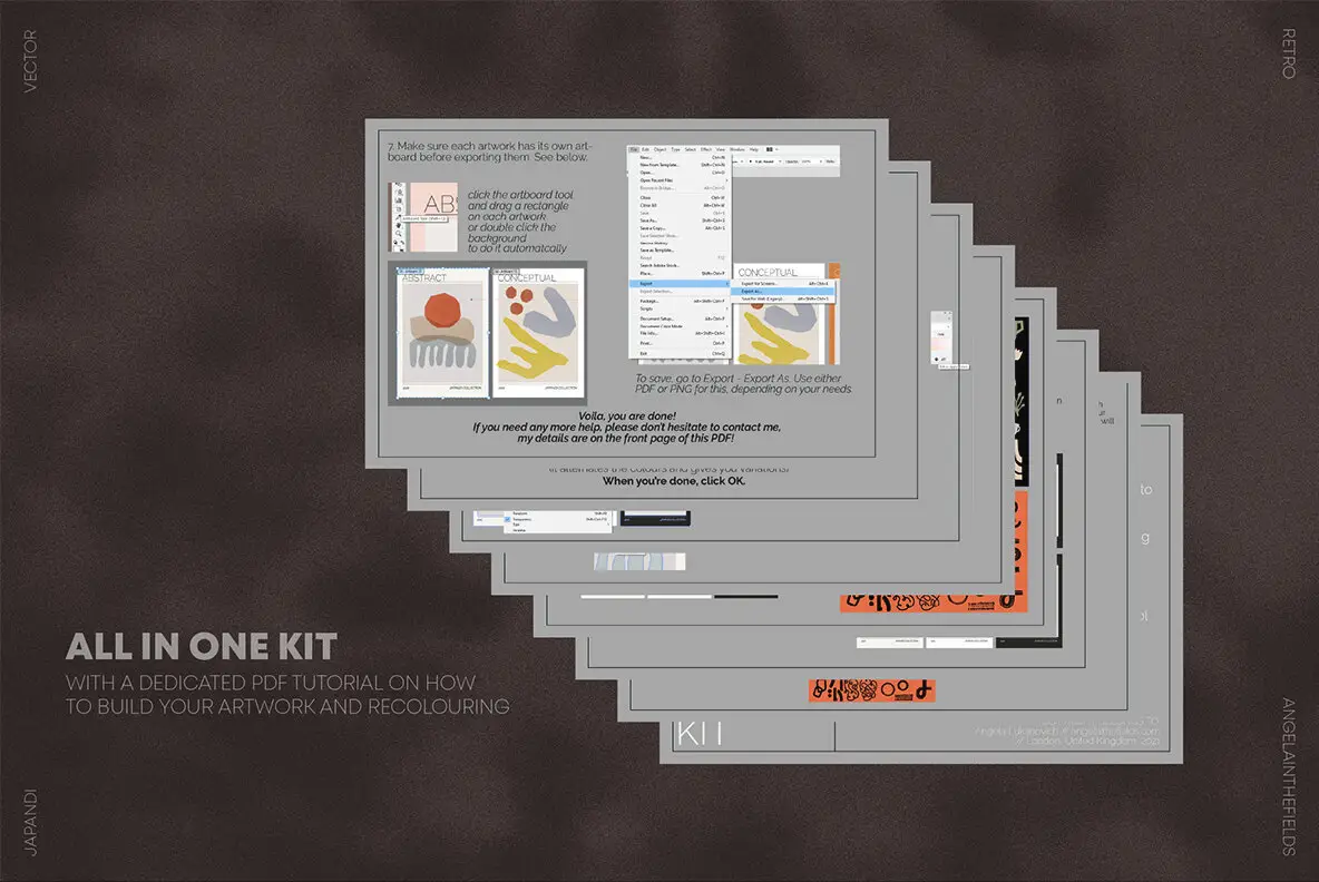 Japandi Studio Vector Kit Graphics - YouWorkForThem