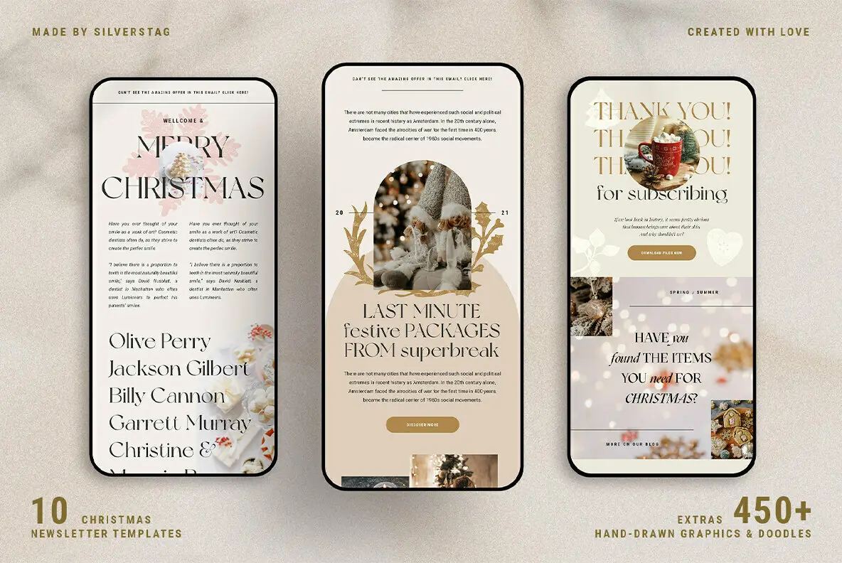 Christmas Newsletter Templates Pack Graphics - YouWorkForThem