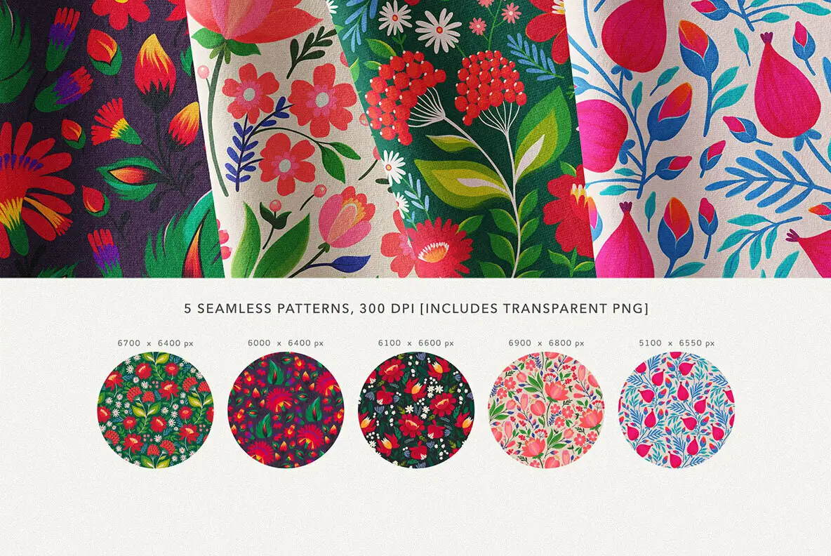 Ukrainian Petrikivka Style Patterns Set Graphics - YouWorkForThem