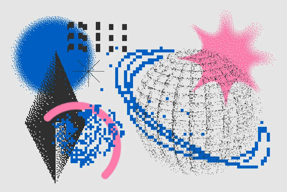 126 Vector Dither Textured Clip Art Shapes Graphics - YouWorkForThem