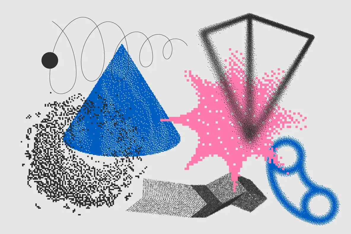 126 Vector Dither Textured Clip Art Shapes Graphics - YouWorkForThem