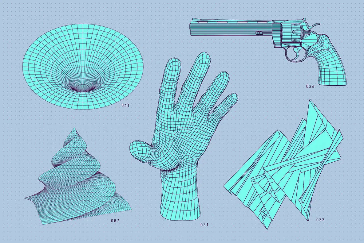 200 Vector Wireframe Shapes Graphics - YouWorkForThem
