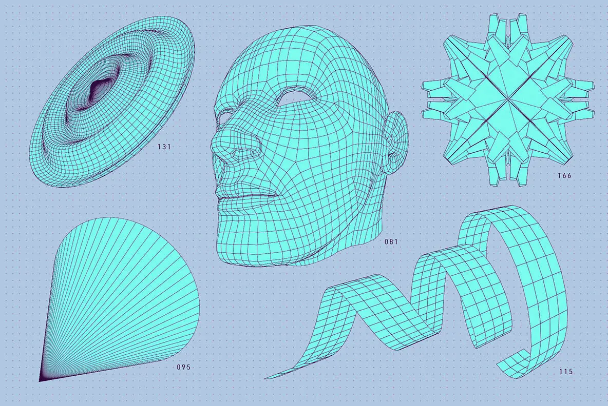 200 Vector Wireframe Shapes Graphics - YouWorkForThem