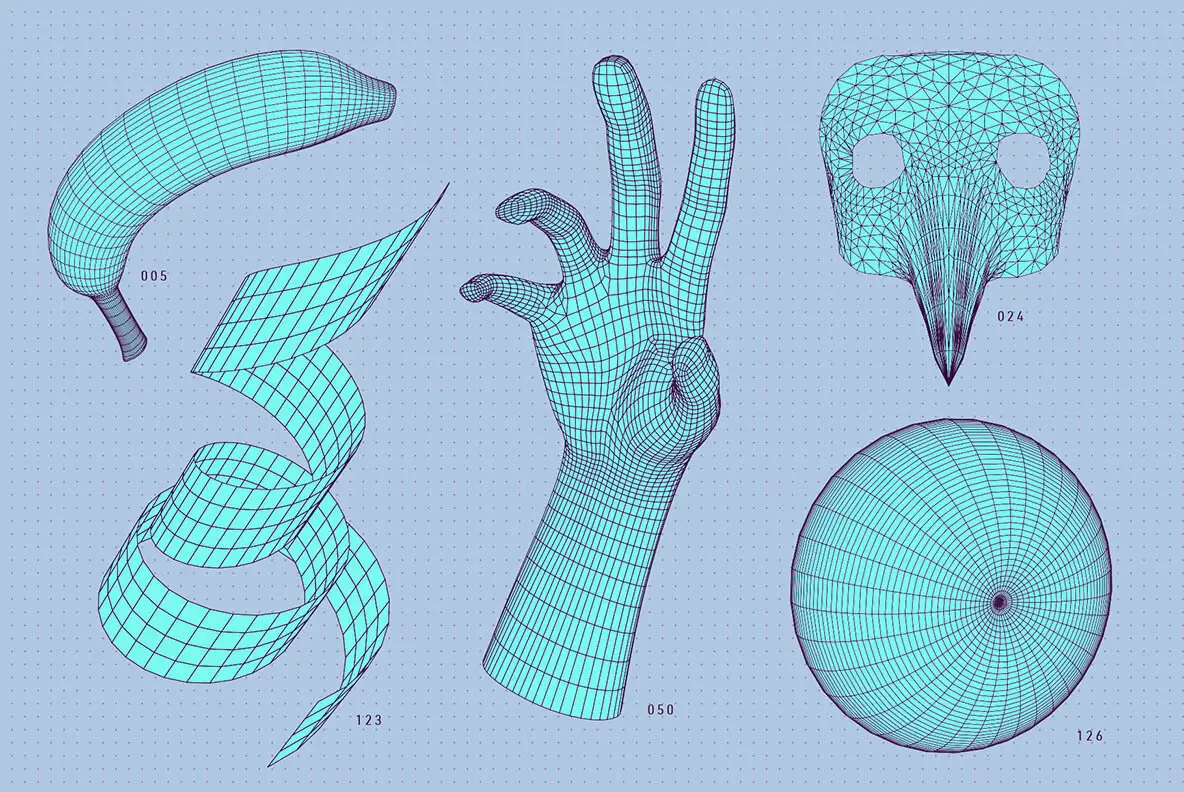 200 Vector Wireframe Shapes Graphics - YouWorkForThem