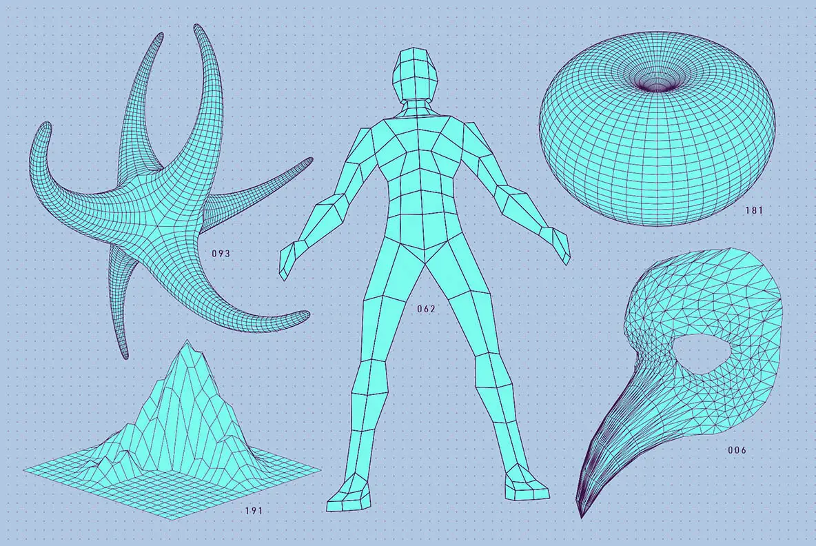 200 Vector Wireframe Shapes Graphics - YouWorkForThem