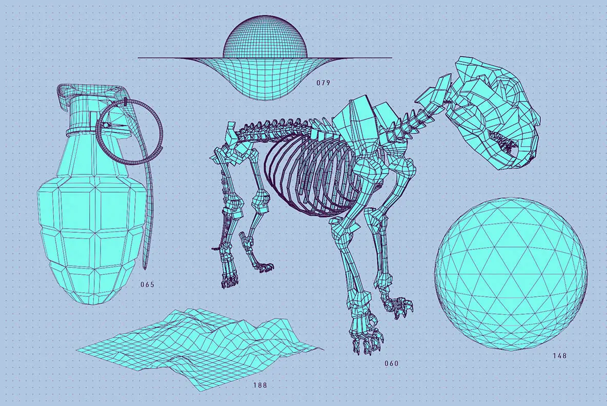 200 Vector Wireframe Shapes Graphics - YouWorkForThem