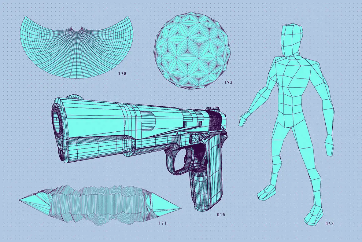 200 Vector Wireframe Shapes Graphics - YouWorkForThem