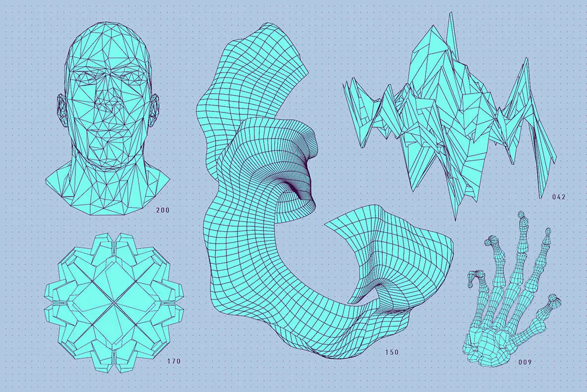 200 Vector Wireframe Shapes Graphics - YouWorkForThem