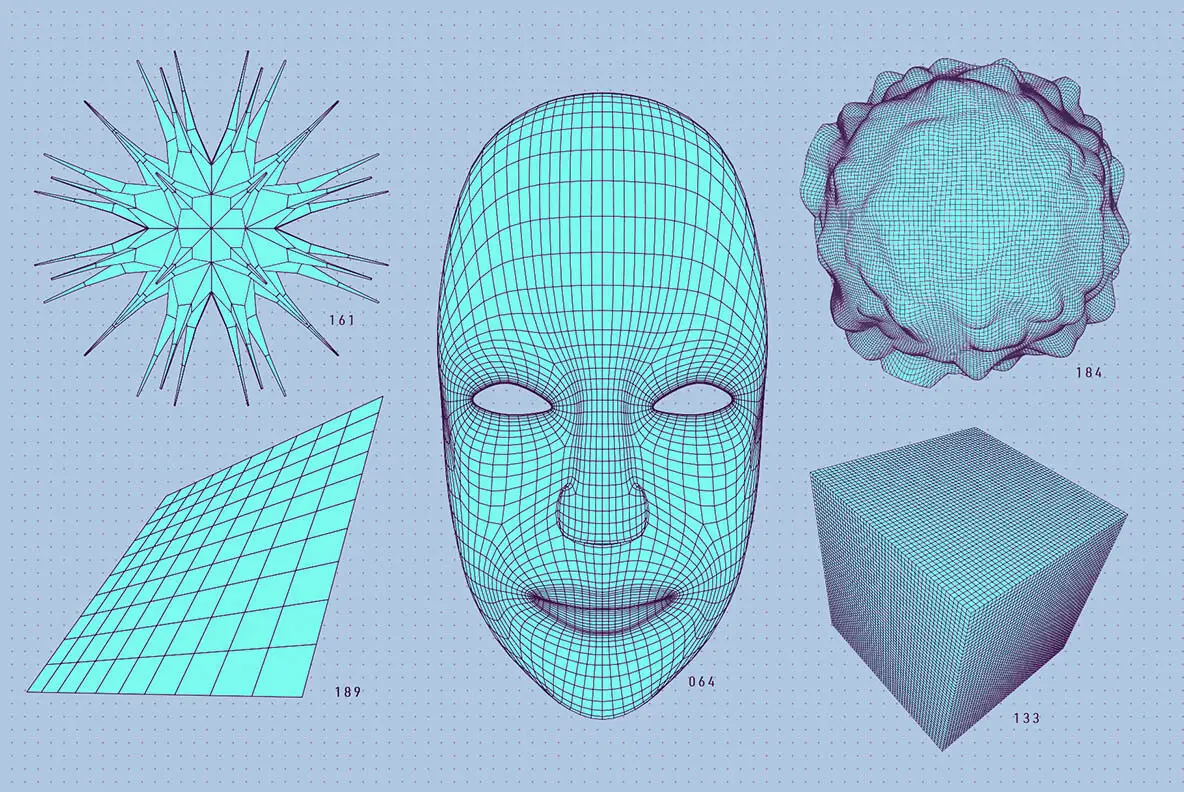 200 Vector Wireframe Shapes Graphics - YouWorkForThem
