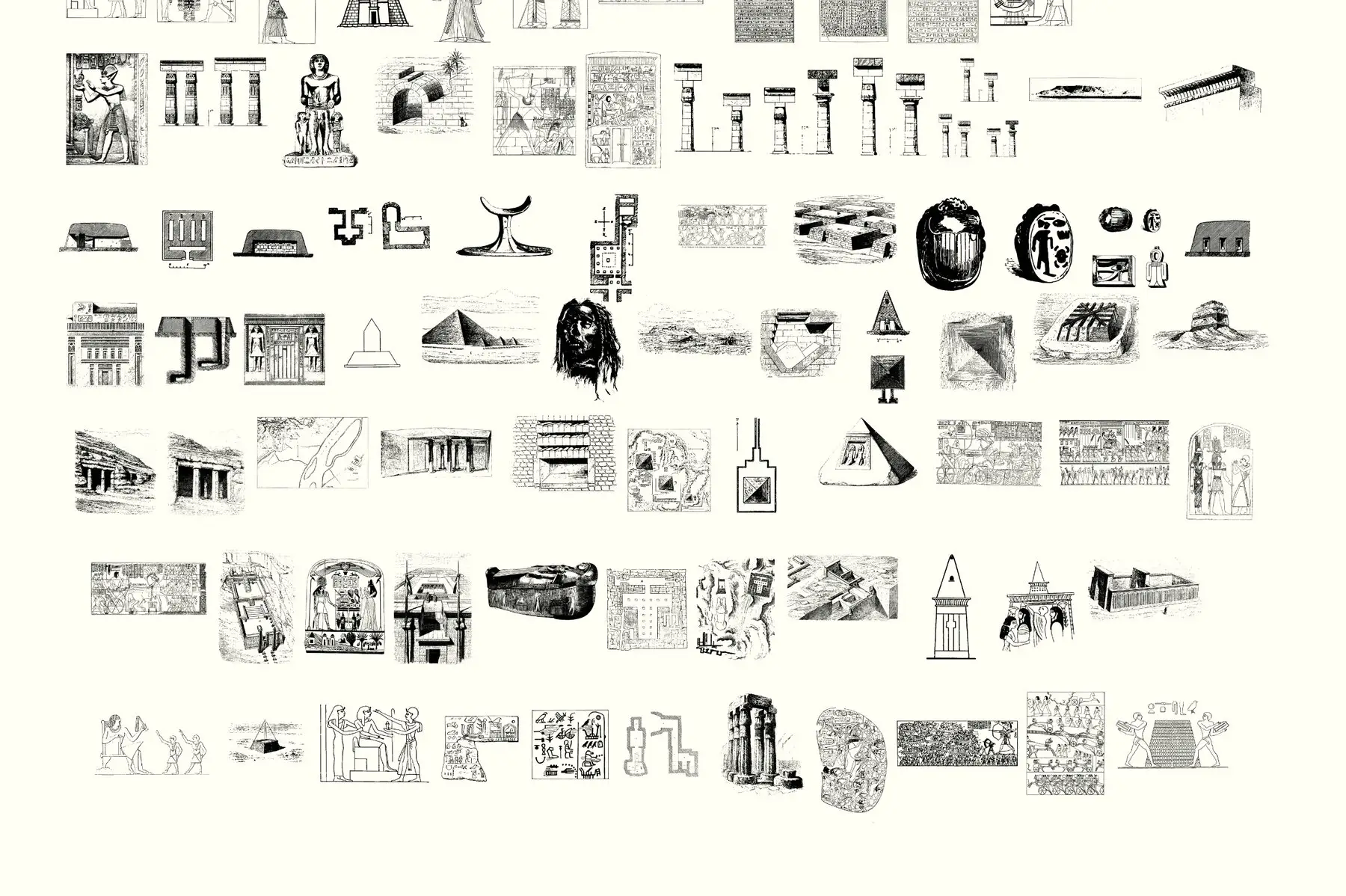 Ancient Egypt 1940+ Elements Illustrations - YouWorkForThem