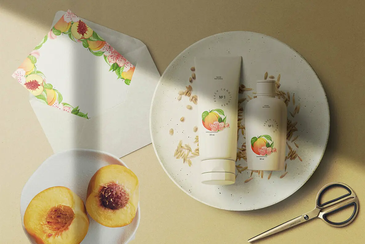 Peach Watercolor Set Illustrations - YouWorkForThem