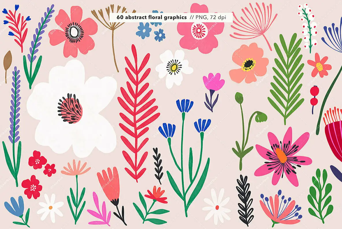 Abstract Garden Flowers and Leaves Nature - YouWorkForThem