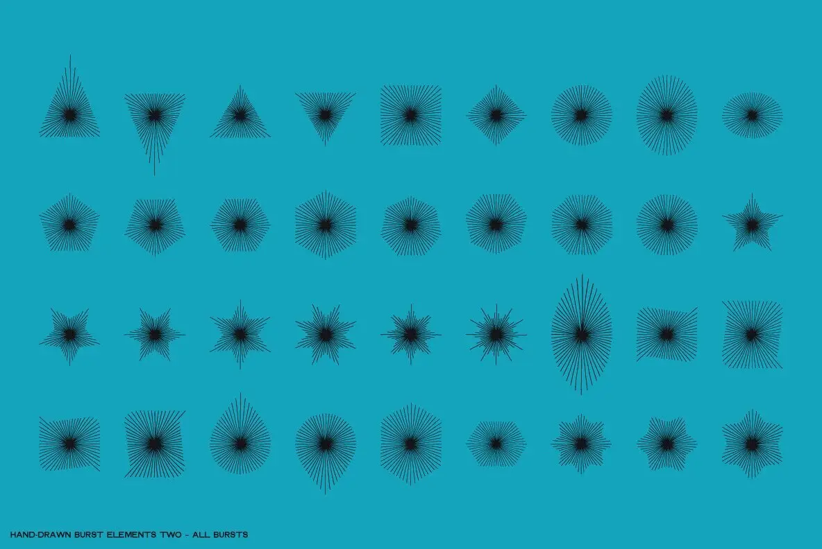 36 Hand-Drawn Burst Elements Graphics - YouWorkForThem