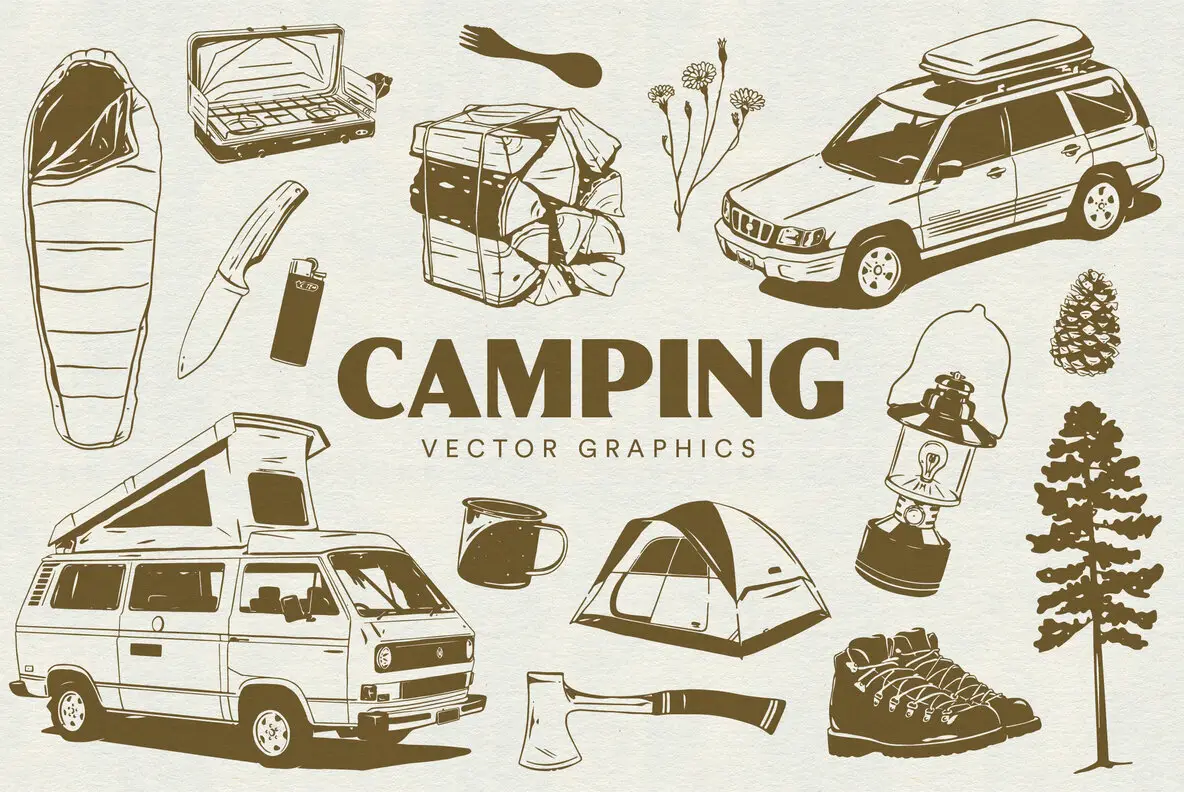 Camping Vector Graphics Graphics - YouWorkForThem