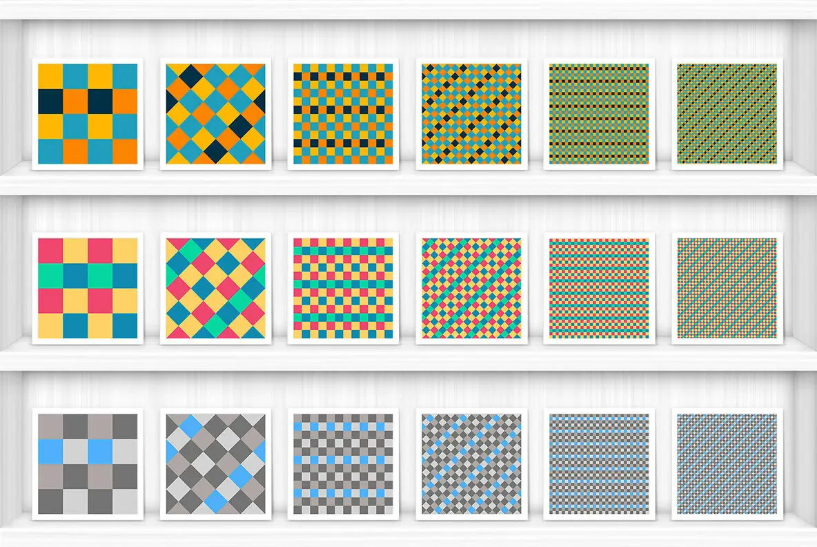 30 French Checkered Patterns Graphics - YouWorkForThem