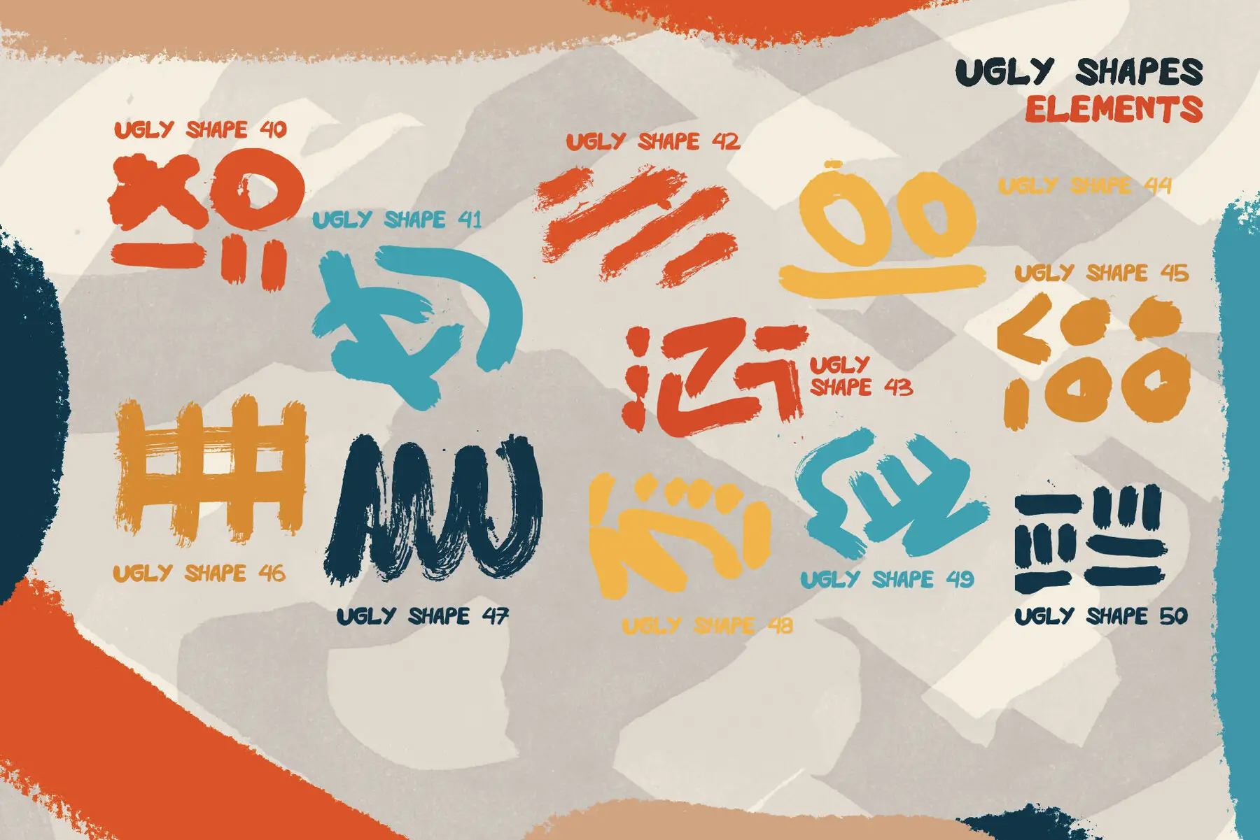 Ugly Shapes - 70 Shape Elements Graphics - YouWorkForThem