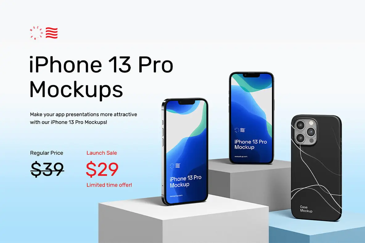 iPhone 13 Pro Mockups + Case Mockups Graphics - YouWorkForThem