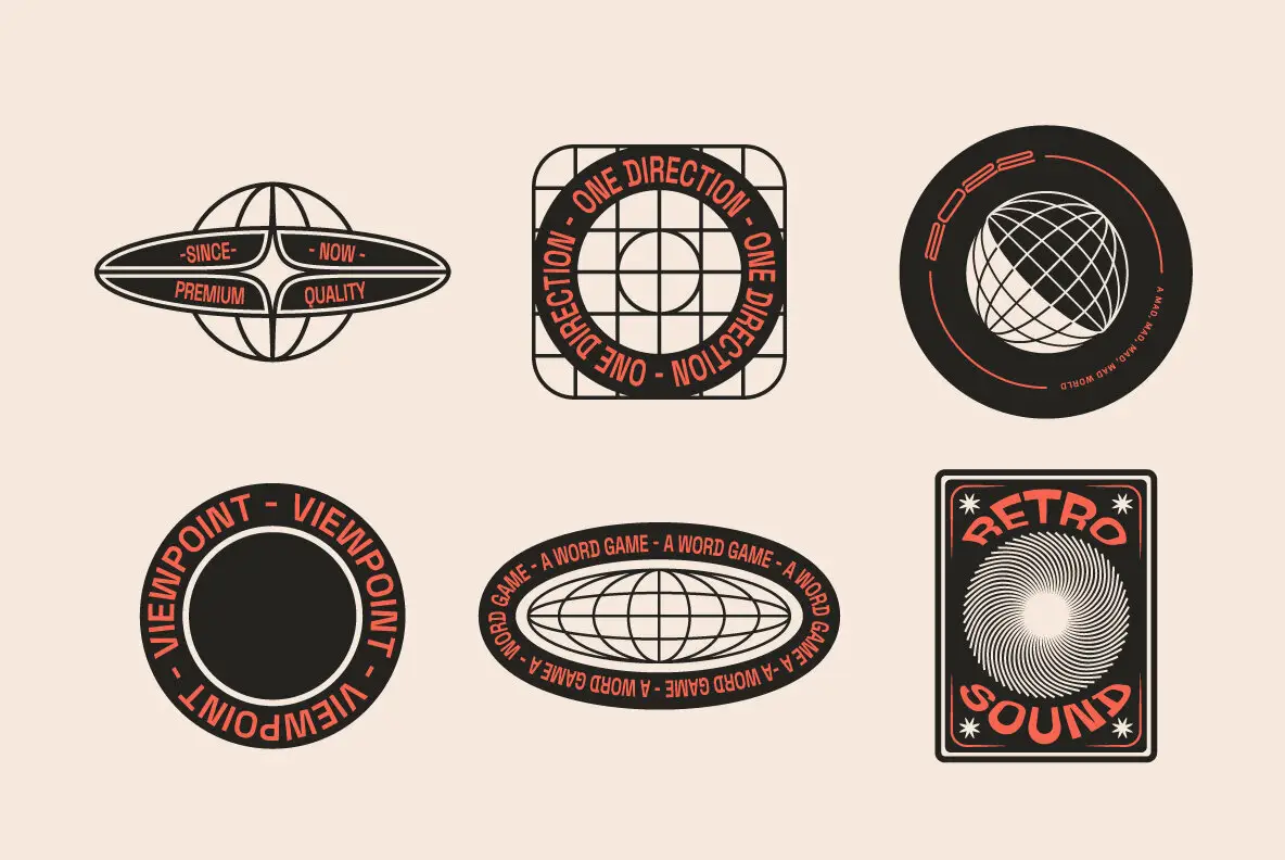 Editable Logo Badge Builder Set Graphics - YouWorkForThem