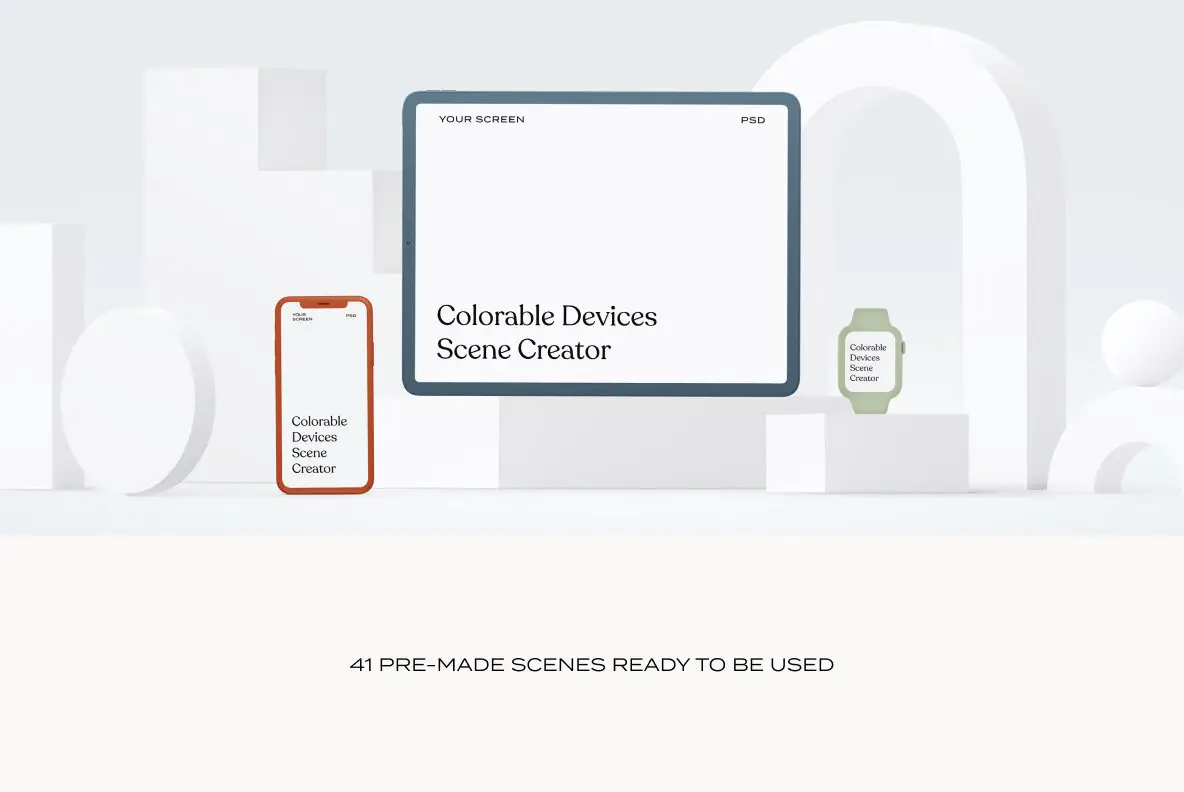 Colorable Devices Mockup Scene Creator Mockups - YouWorkForThem