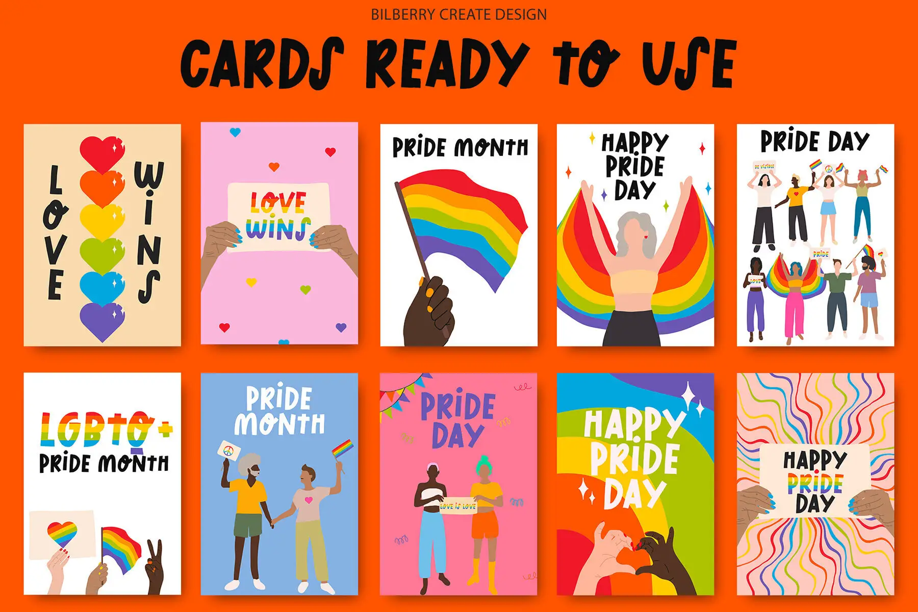Pride Month Big Art Set Illustrations - YouWorkForThem