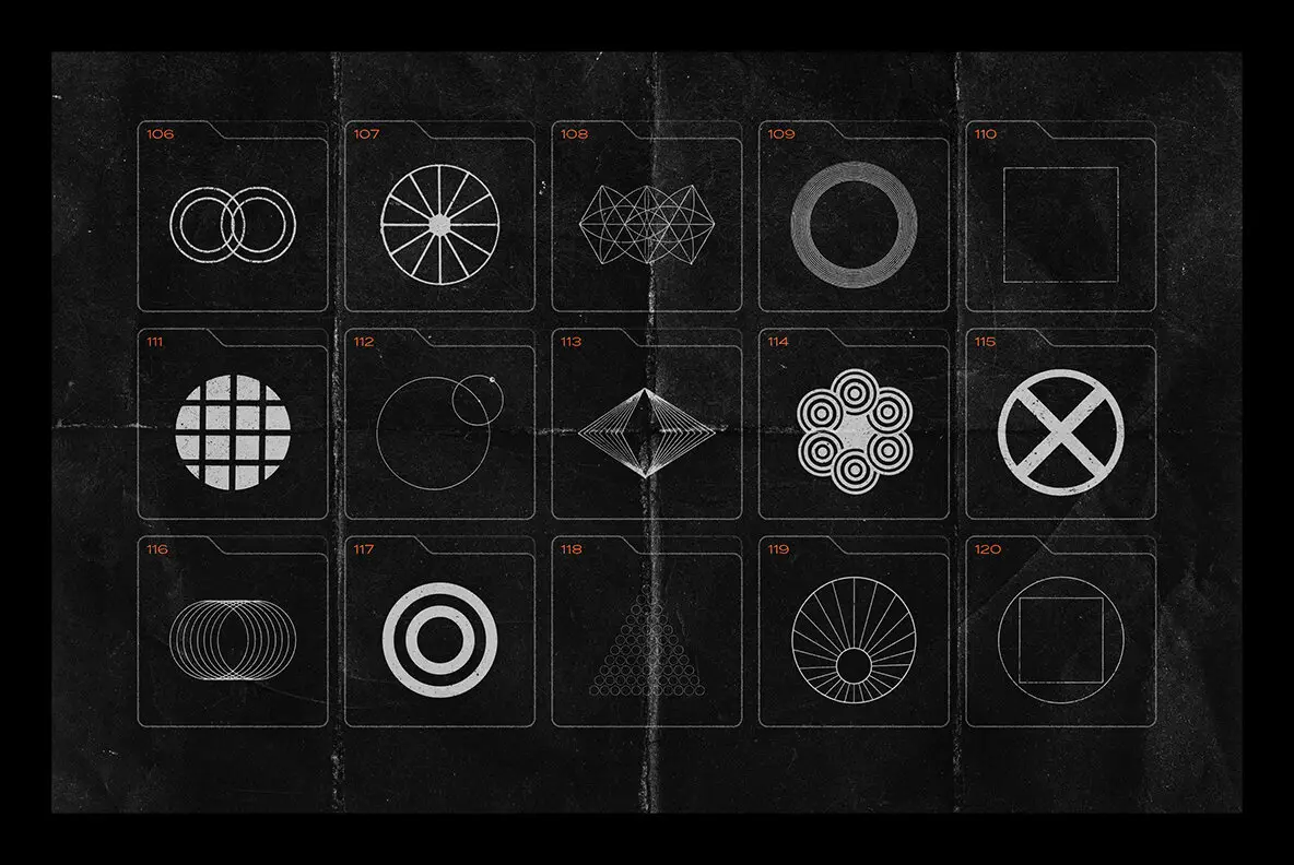 150 Geometric Shapes with Distressed Edges Distressed - YouWorkForThem