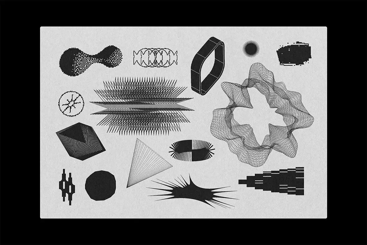 Experimental MIX Shapes Kit Graphics - YouWorkForThem