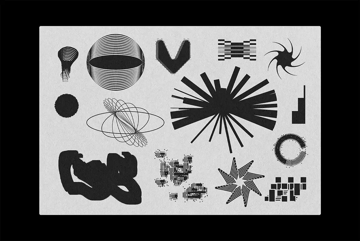 Experimental MIX Shapes Kit Graphics - YouWorkForThem