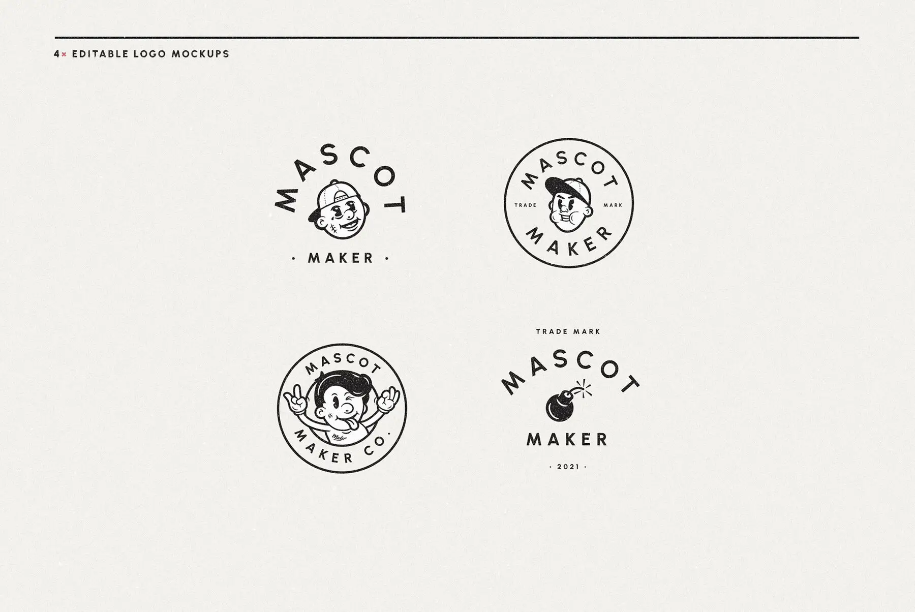 Mascot Maker - Vintage Vector Character Toolkit Graphics - YouWorkForThem